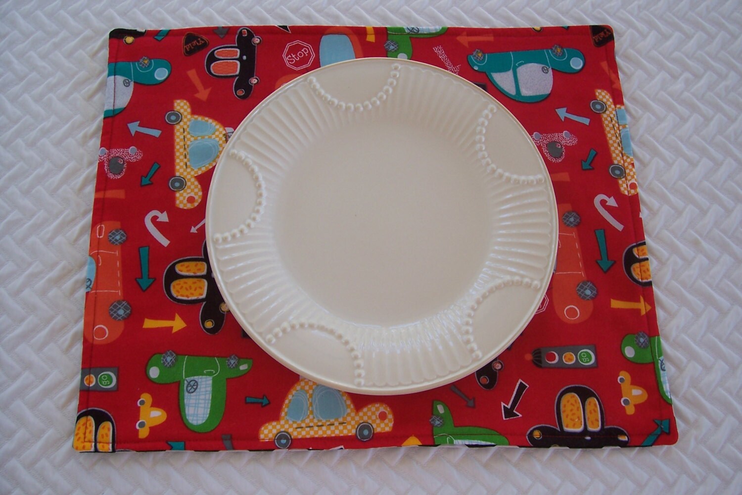 Single Fabric Placemat, Fun Cars Placemat, Boys Placemat, Kid Placemat ...