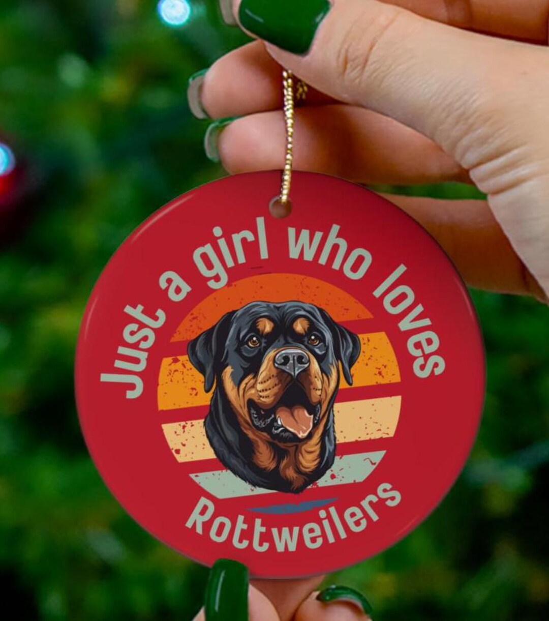 Rottweiler Ornament: Dog Breed Graphics, Dog Lover Gift - Etsy
