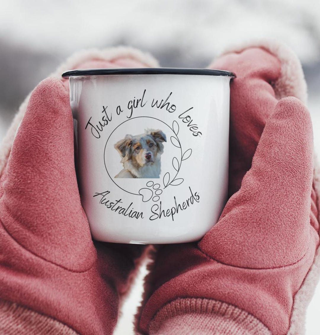 Australian Shepherd Cute Dog Breeds Illustrated Cup Canine Friends Mug ...