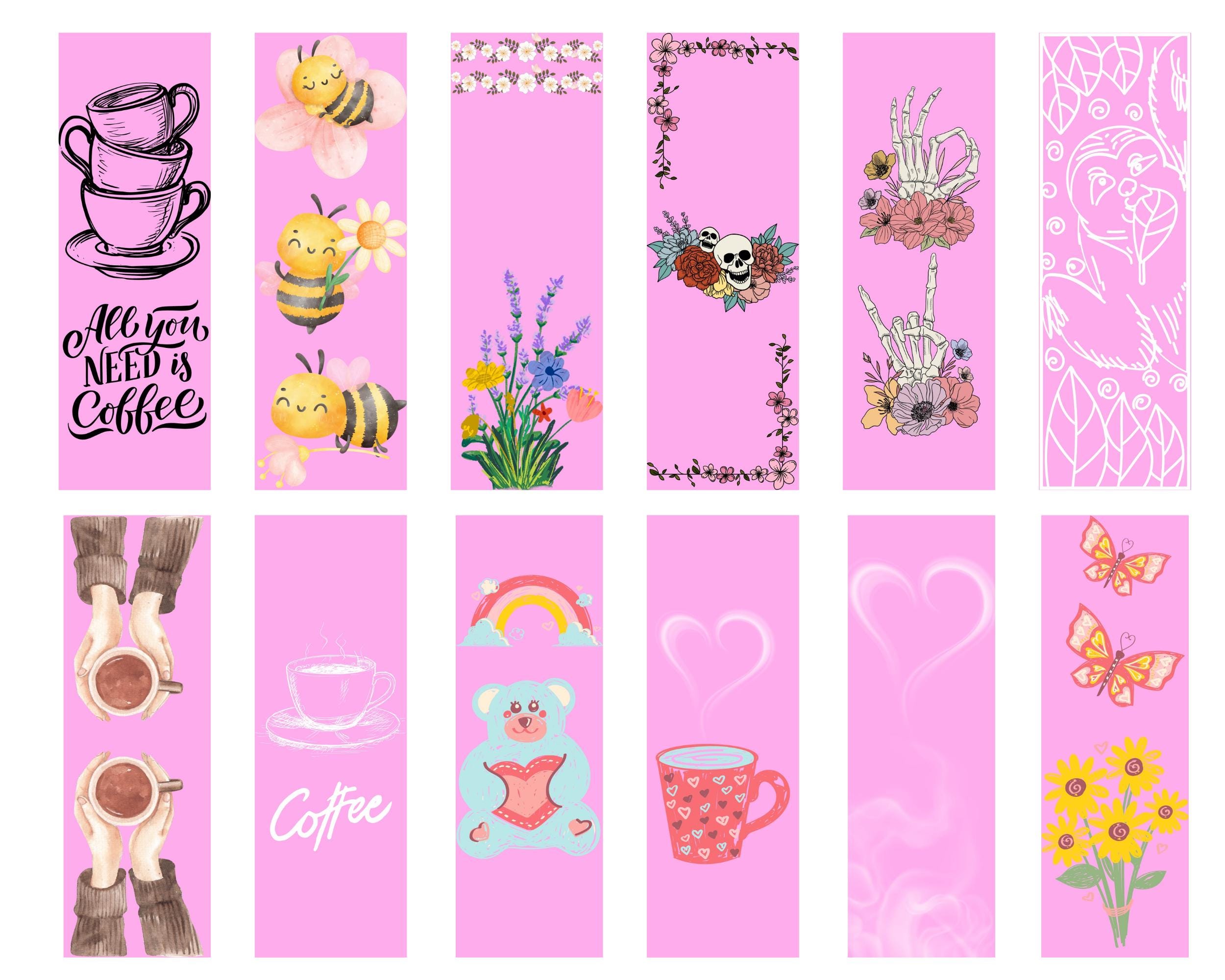 Cute Floral Bookmark SVG & PNG Bundle Printable Bookmarks, Acrylic ...