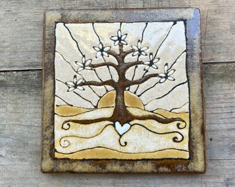 Tree of Life, Tree Tiles, Symbol of Tree, SET OF 9 TILES, Artistic ...
