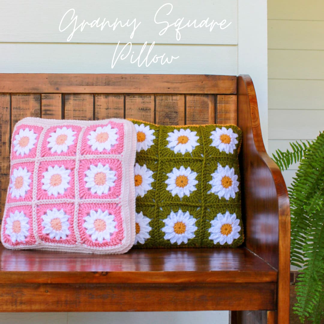 Vintage Inspired Granny Square Flower Pillow - Etsy