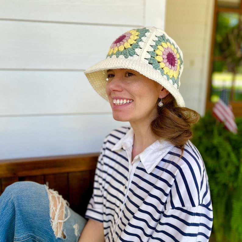 Women's Granny Square Bucket Hat - Etsy