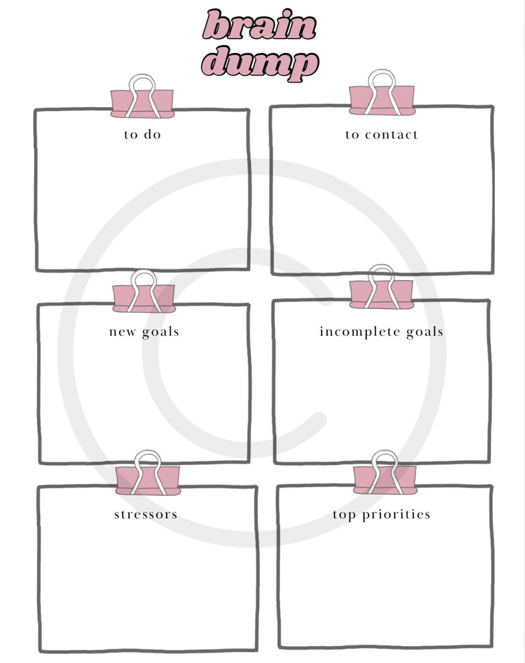 AHDH Brain Dump Journaling Template - Etsy
