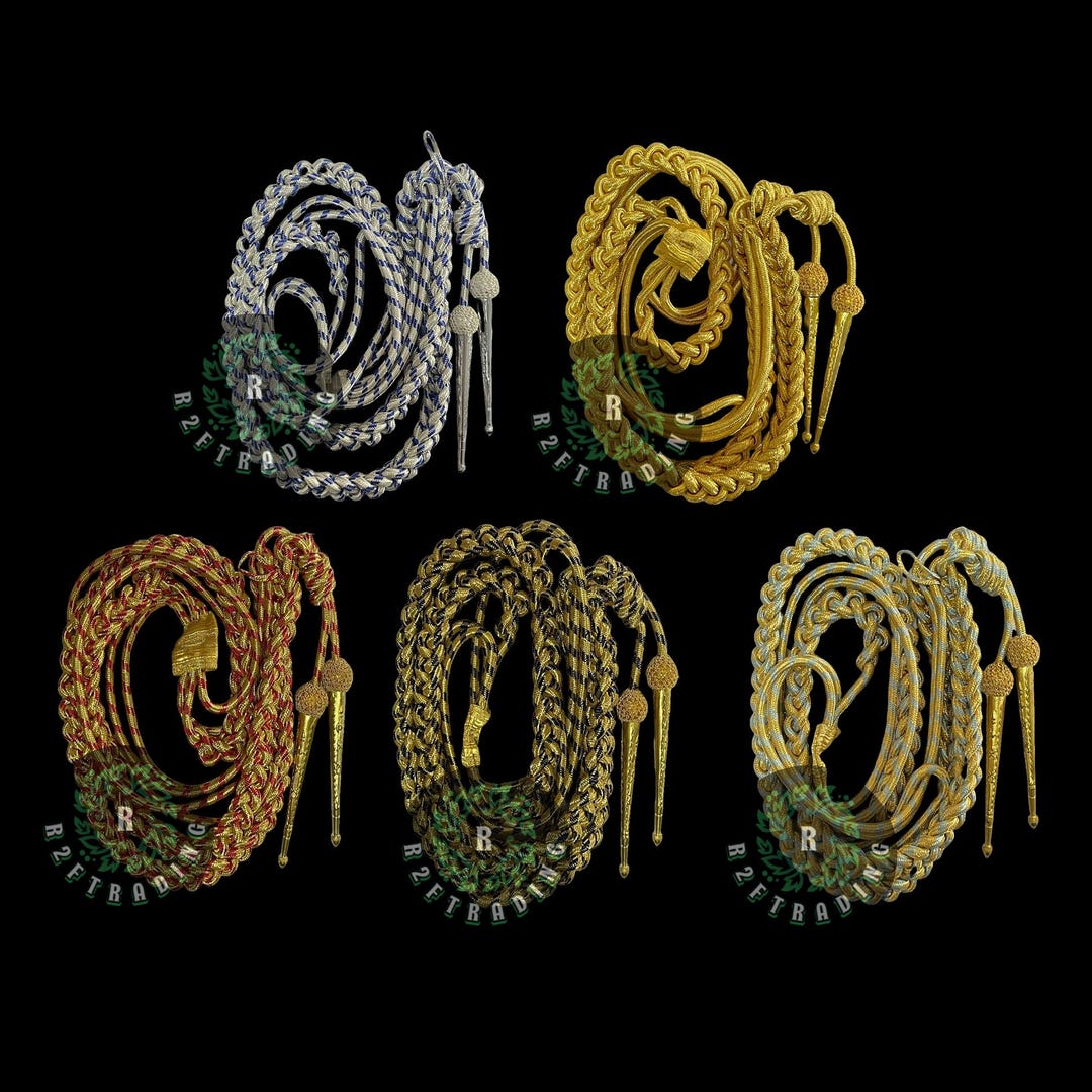 British Army Police Shoulder Aiguillettes Wire Gold Cords - Etsy