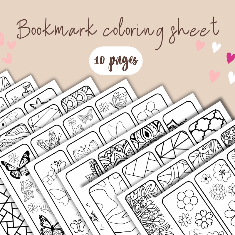 Flower Coloring Bookmarks - Etsy