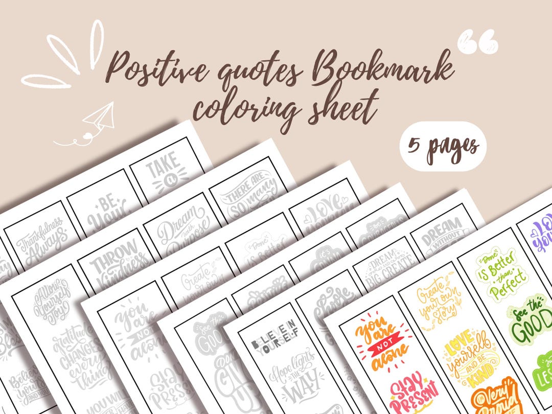 Printable Coloring Bookmarks | Motivational Quotes Bookmark | Kids and ...