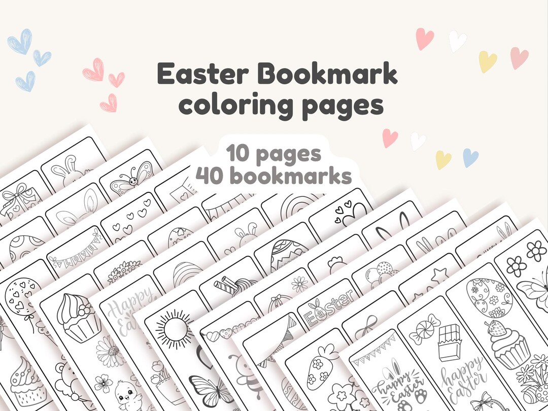 Easter Coloring Bookmarks for Kids | 40 Cute Easter Bookmarks | Bunny ...