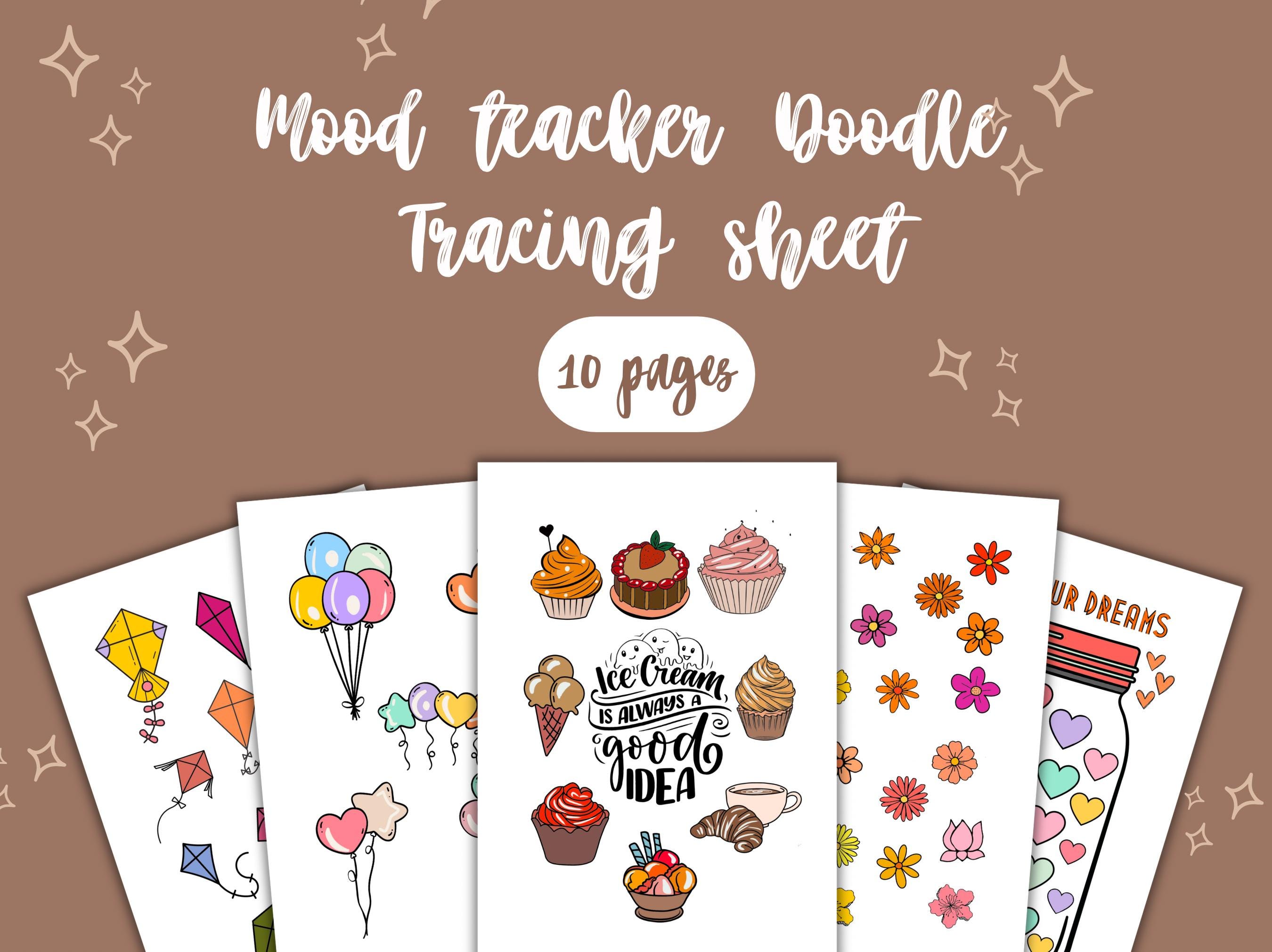 Mood Tracker| Daily Feeling Tracker | Doodle Tracing Sheet | Procreate ...