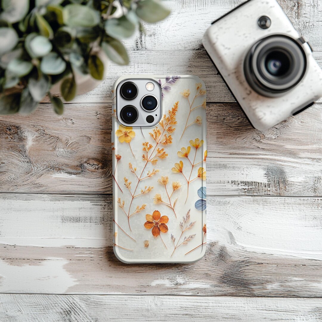 Pressed Floral Flexi Phone Case - Nature-inspired Delicate Design Flexi ...