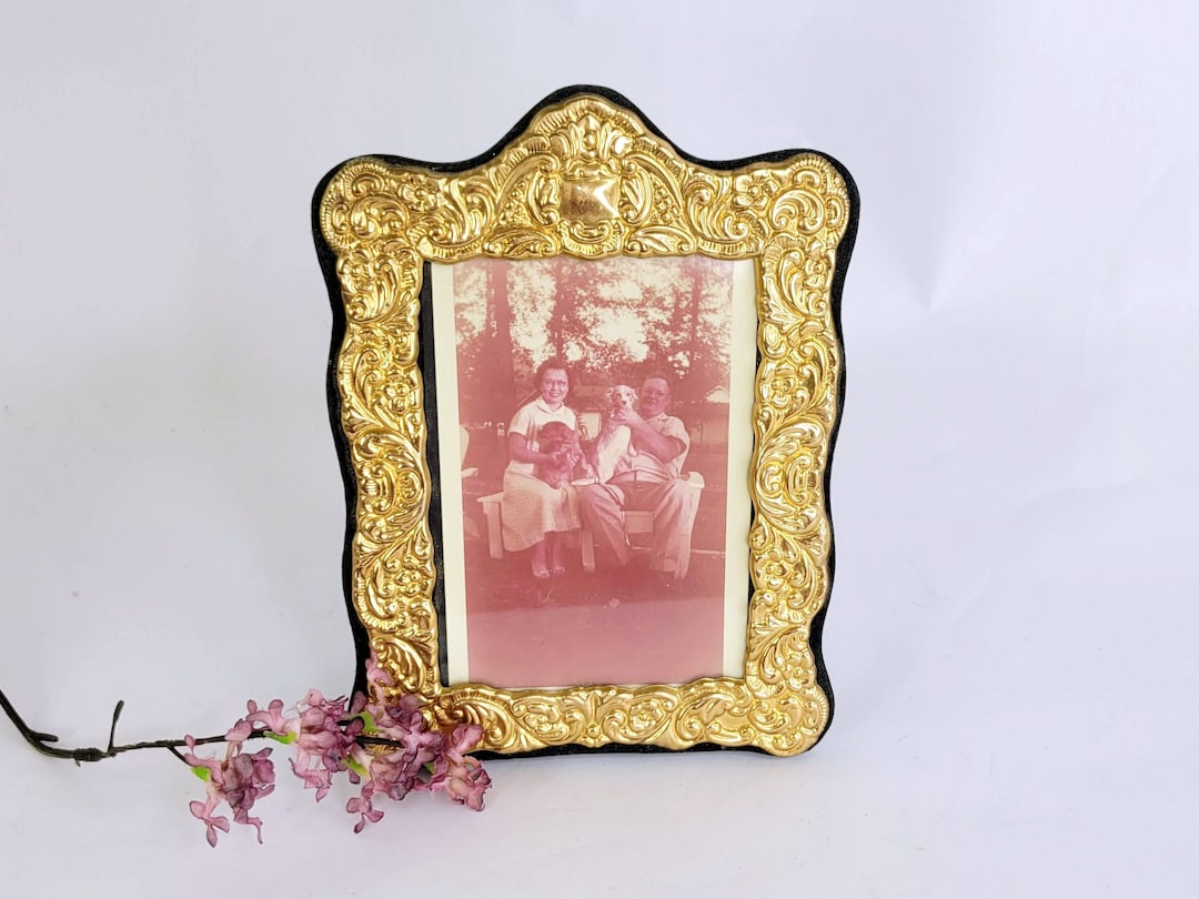 1980s Gold Color Metal Embossed Frame for 4x5 Photo - Etsy