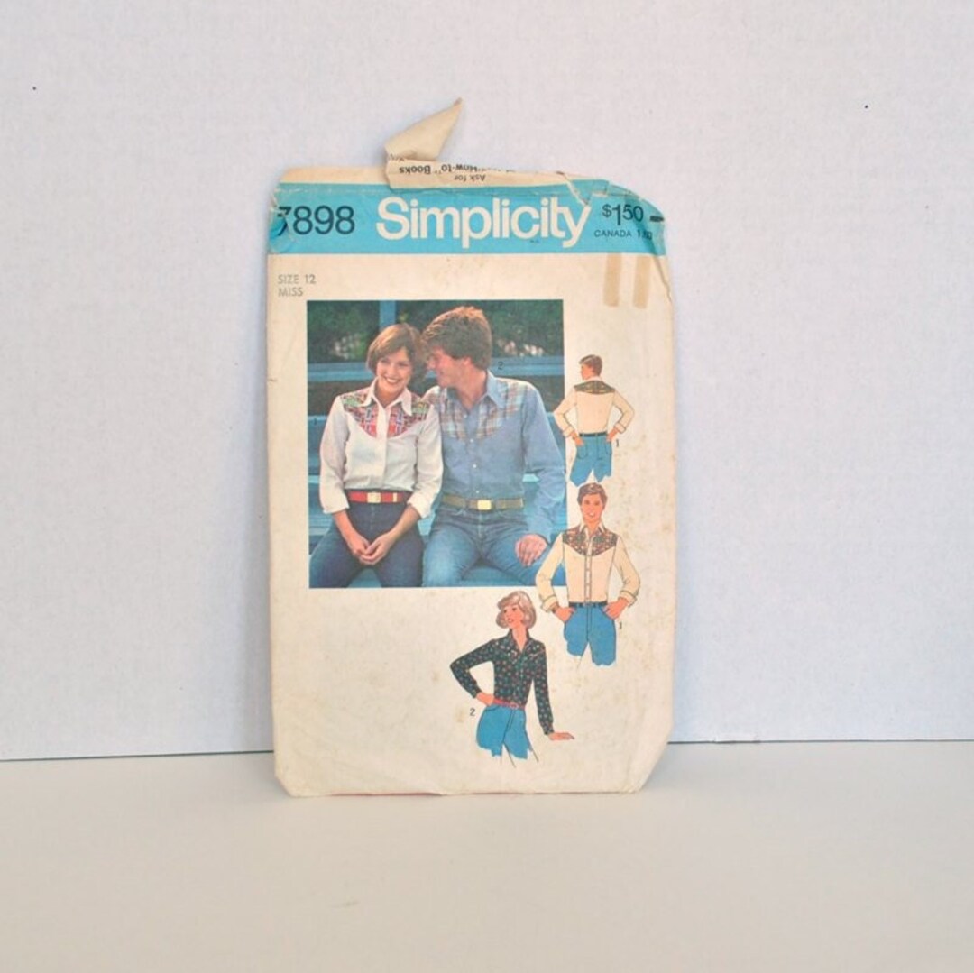 Vintage Western Yoke Shirt Pattern Misses Sz 16 Square Dance - Etsy