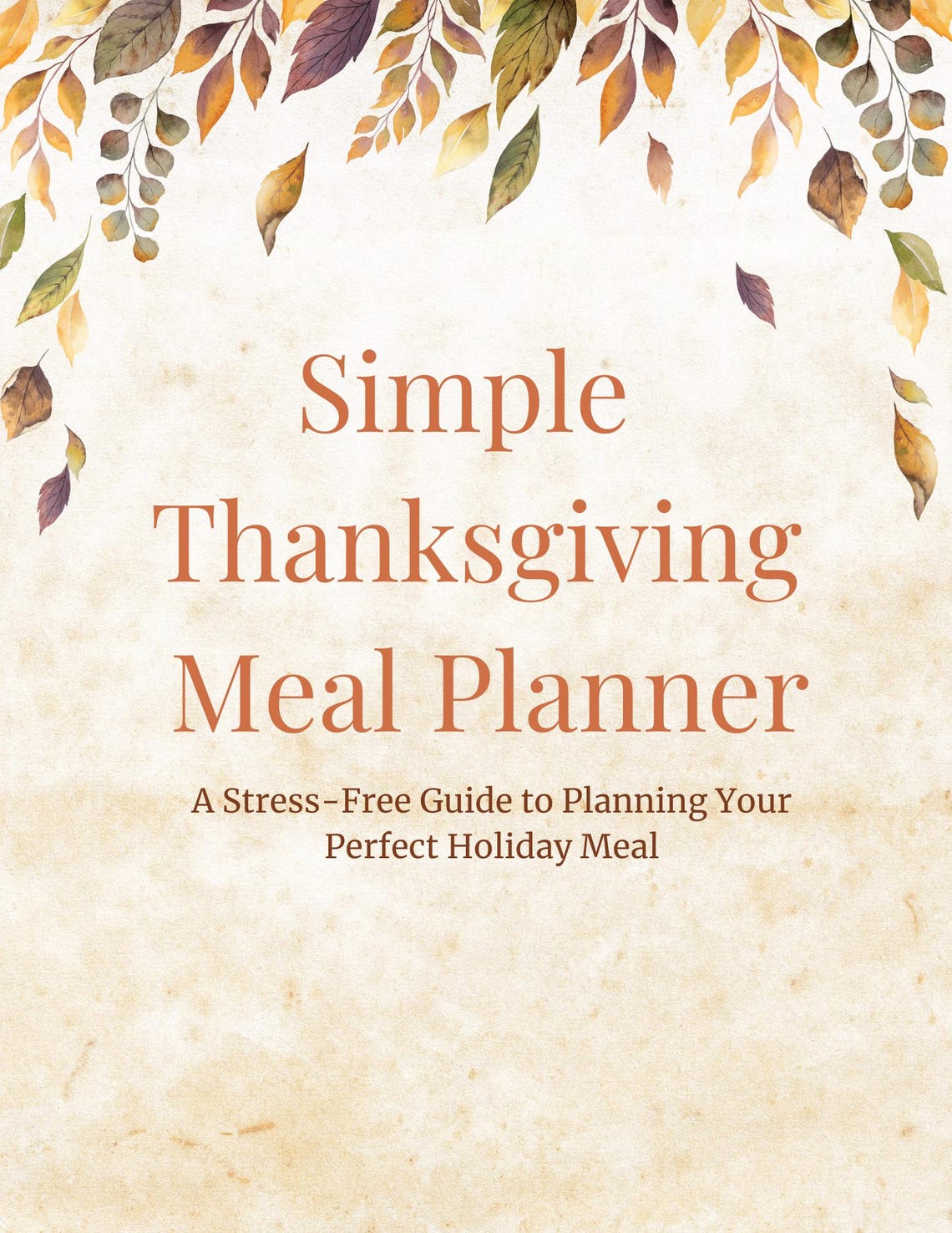 Printable Thanksgiving Meal Planner Thanksgiving Planning Guide Simple ...