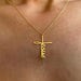 Jesus Script Cross Necklace 14k Gold Plated, Dainty Faith Necklace - Etsy