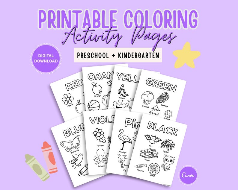 Preschool Coloring Worksheets: ABC 123 Printable Learning Pages (PDF ...