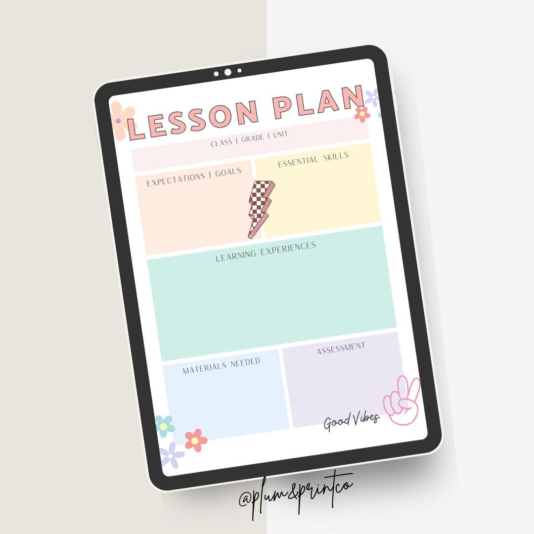Printable Teacher Lesson Plan: Pastel Subject Template (PDF Download ...