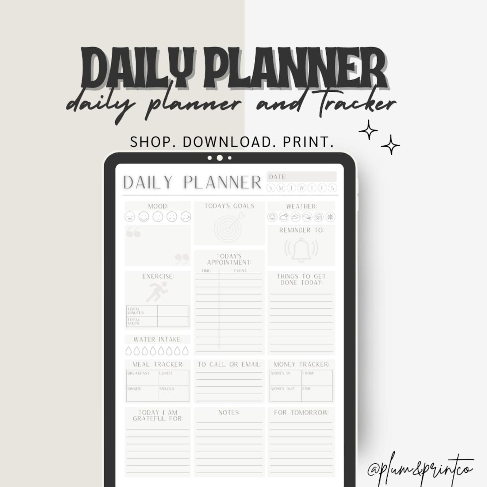 Daily Planner Printable, Hourly Planner, Aesthetic Planner, Time ...