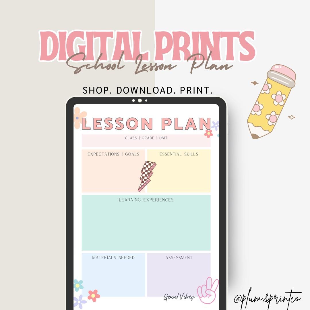 Printable Teacher Lesson Plan, Pastel Template, Lesson Plan by the ...