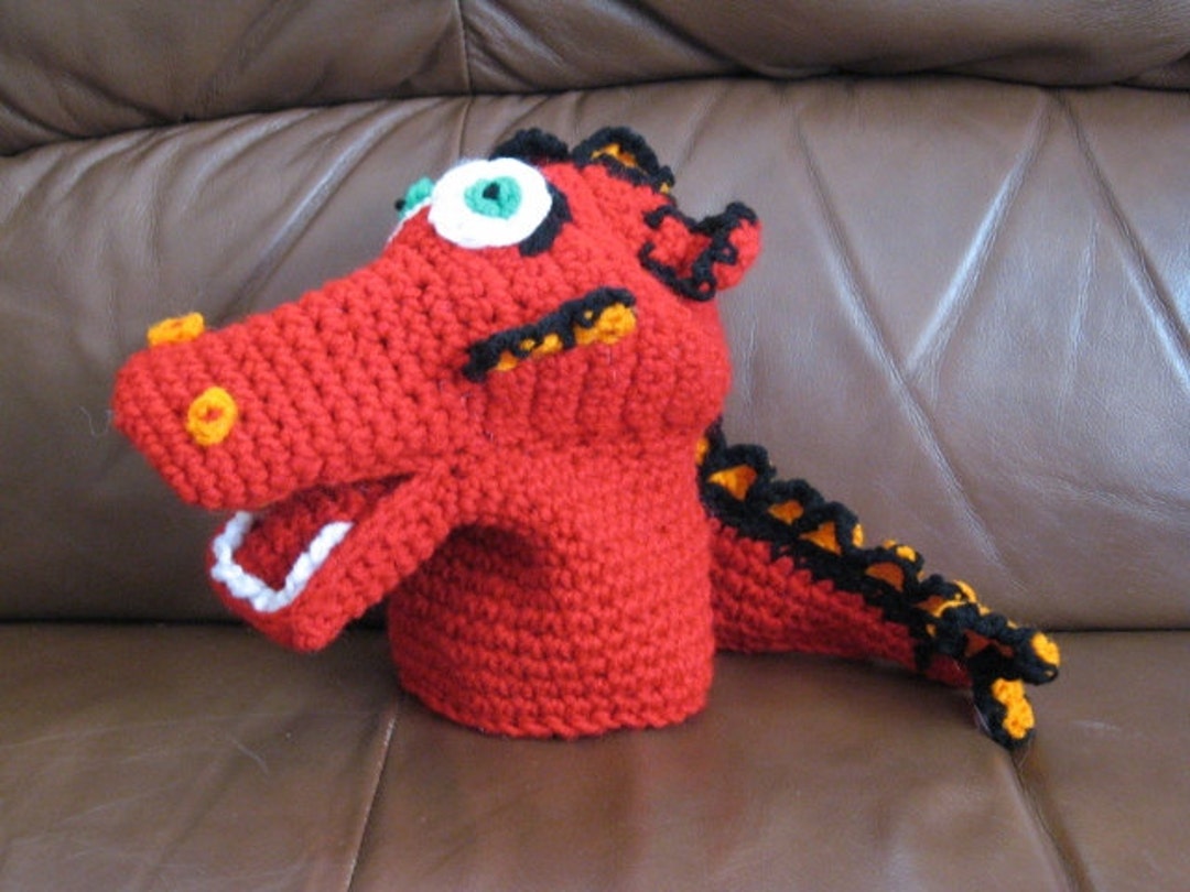 Crochet Red Dragon Puppet - Etsy