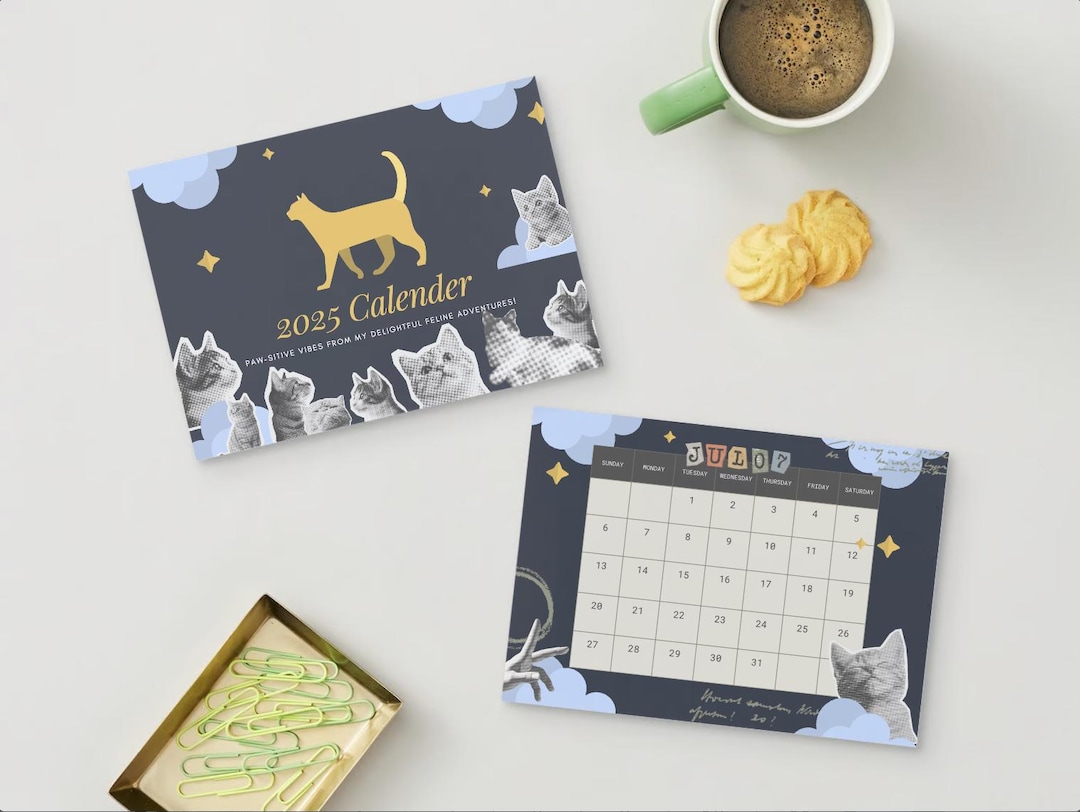 2026 Cat Desk Calendar: Sky Night Design (digital Version) - Etsy