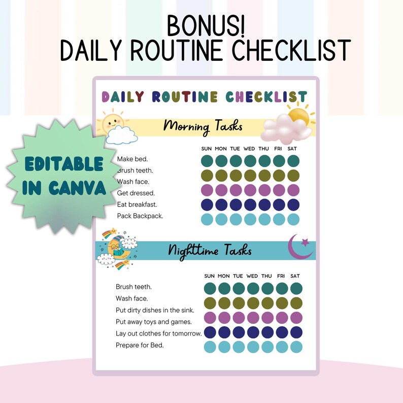 Daily Routine Cards, Visual Schedule, Routine Chart for Kids, Daily ...