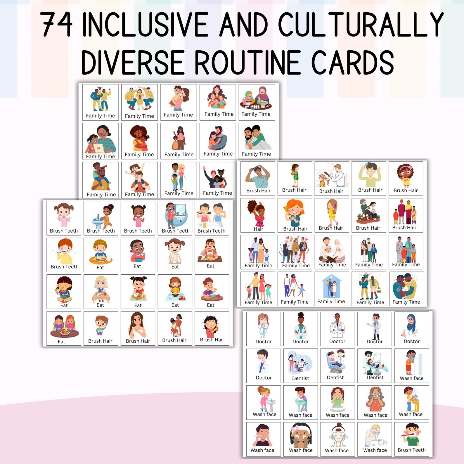 Daily Routine Cards, Visual Schedule, Routine Chart for Kids, Daily ...