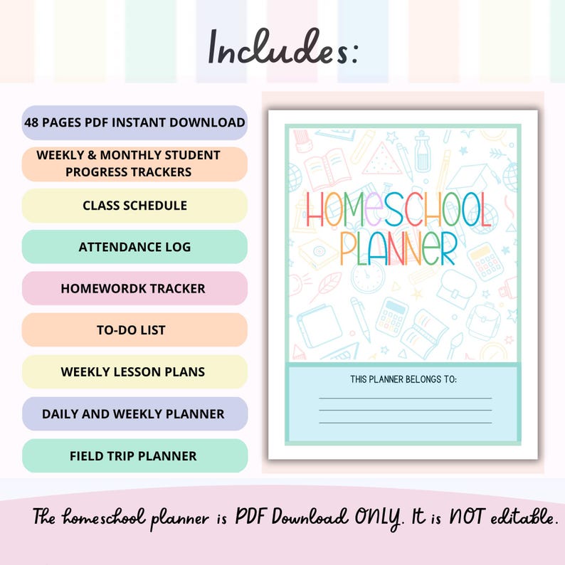 Homeschool Planner Printable, Home School Teacher, Homeschool Printable ...