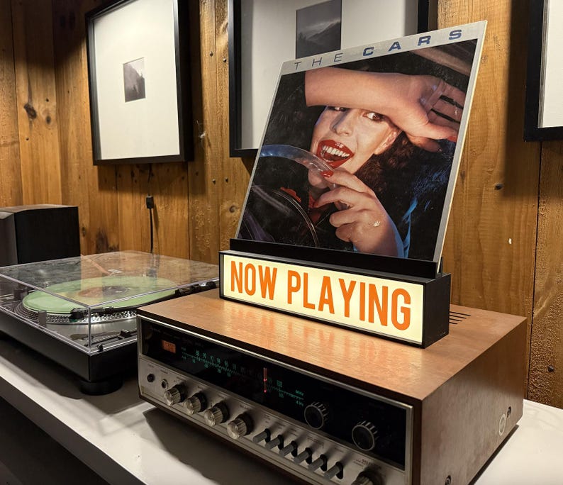 Now Playing LED Vinyl Record Stand: Music Room Decor - Etsy