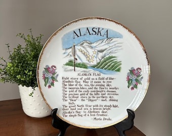 Vintage Alaska Large Souvenir State Plate Decorative Collector Travel ...