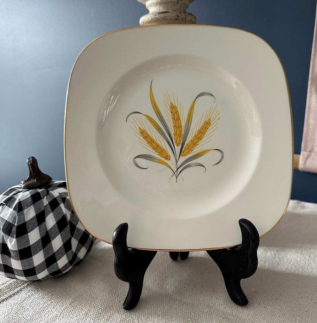 Vintage Lifetime China Co., Fieldcrest Wheat Pattern Square Salad Plate ...