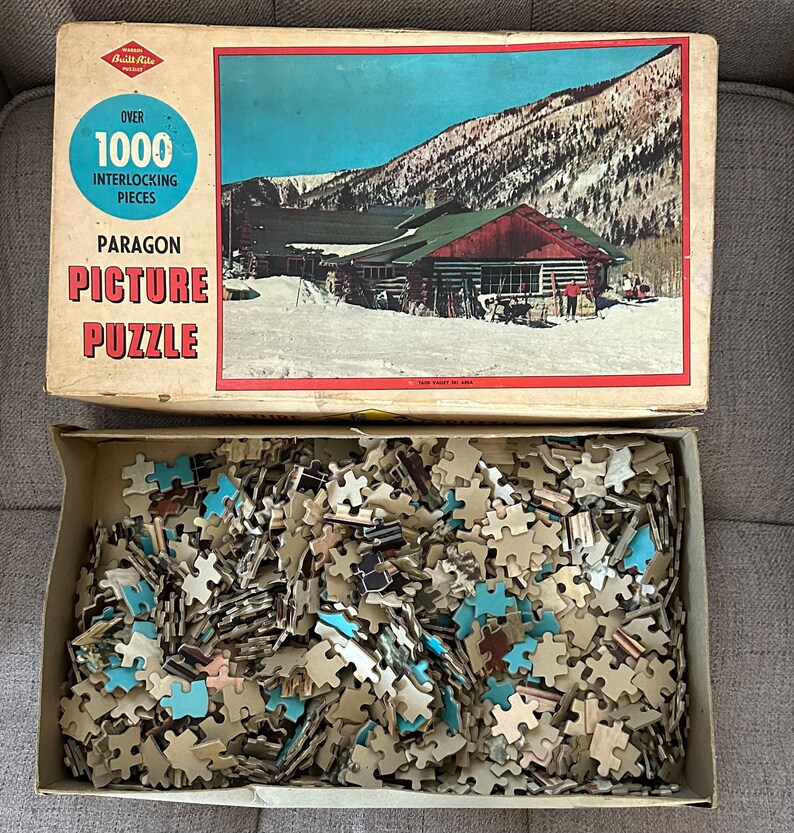 Vintage 1950's Warren Built Rite Puzzle 1000 Piece Picture Puzzle Taos ...