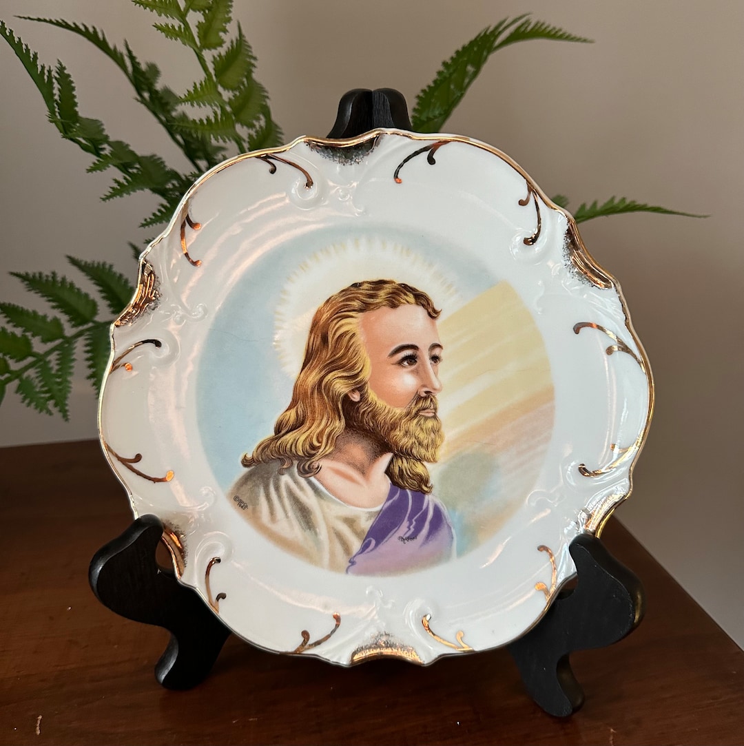 Vintage Decorative Jesus Christ Plate- Beautiful Easter Decor! - Etsy