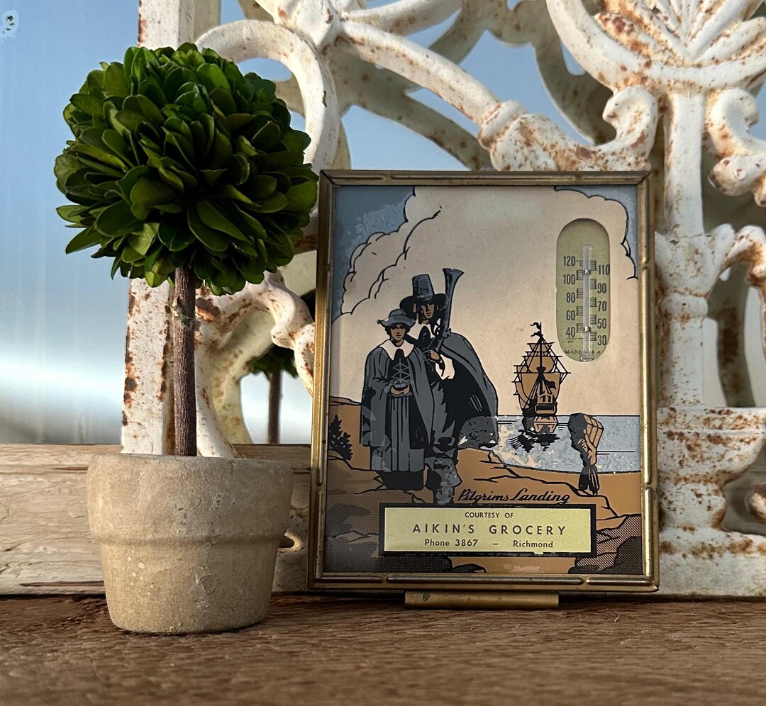 Vintage 1940's Silhouette Style Advertising Thermometer in Original ...