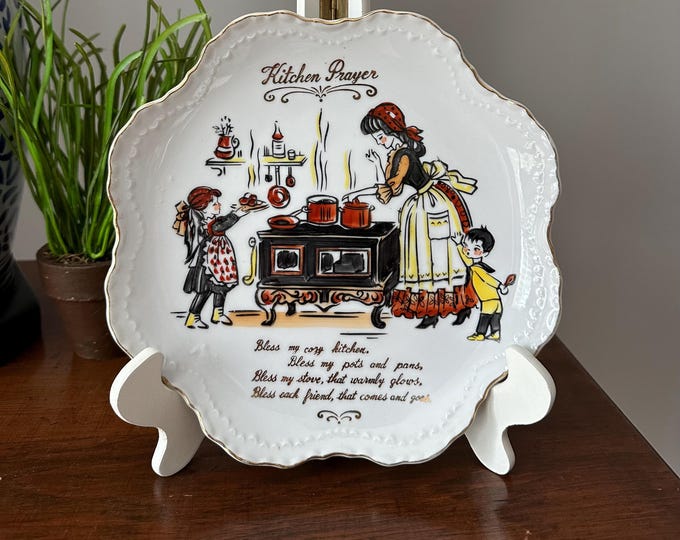 Vintage Lefton China Handpainted Kitchen Prayer Plate - Etsy