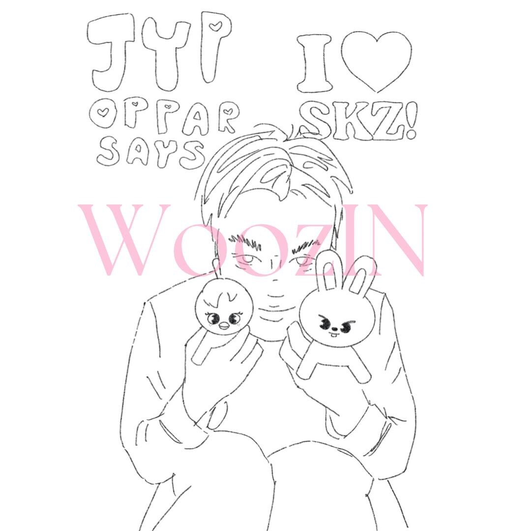 JYP SKZ Stray Kids Colouring Page - Etsy