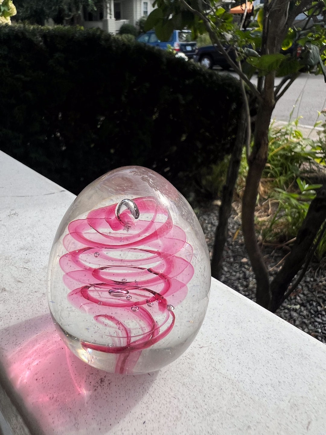 Handblown Pink Twister - Etsy