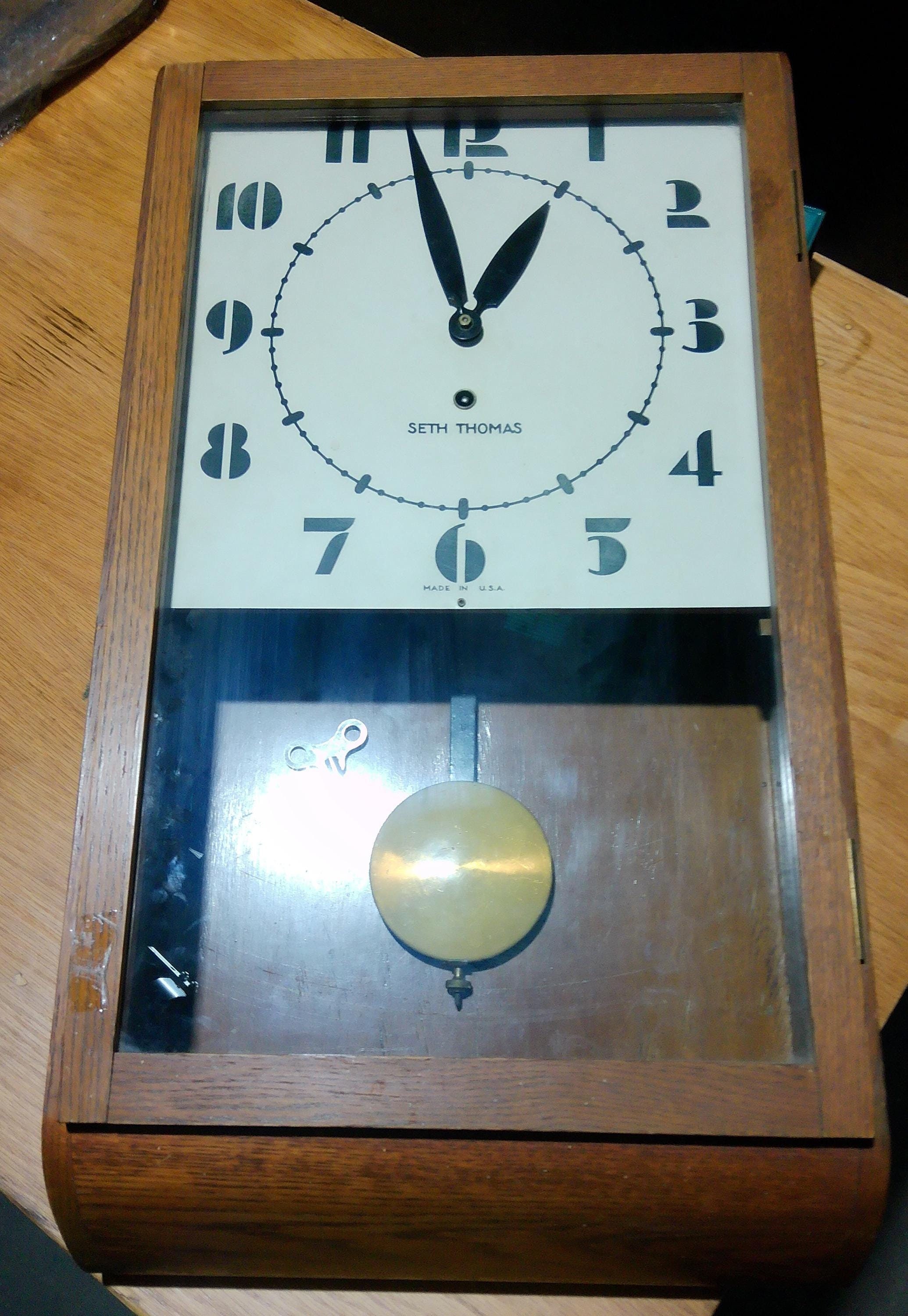 Seth Thomas Wall Clock With Key NO Badge at Bottom of Inside Case - Etsy
