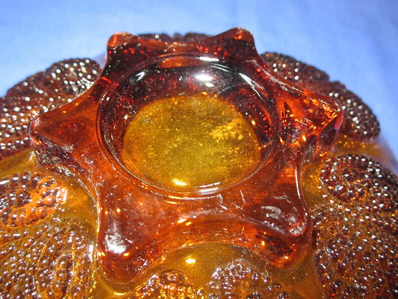 Vintage Anchor Hocking Amber Glass Star Leaf Bowl With Raised Leaves - Etsy