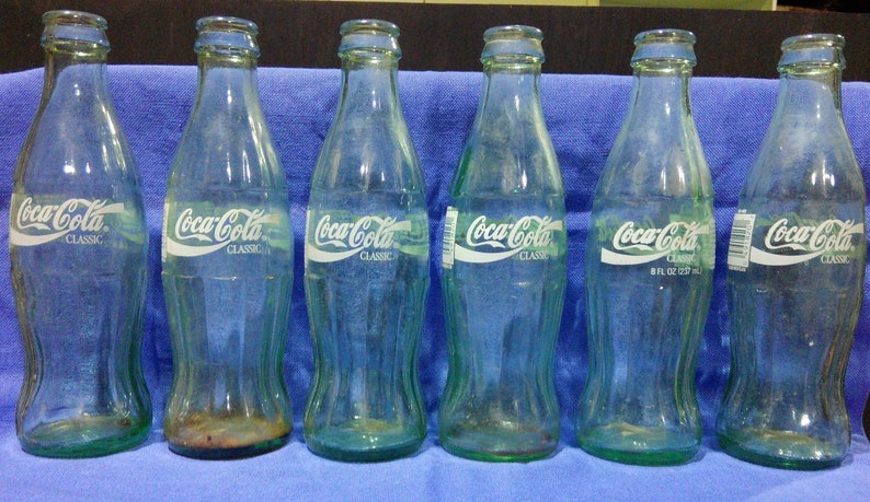 6 Pack 8 Oz Coke Bottles With Cardboard Carrier Etsy 6923
