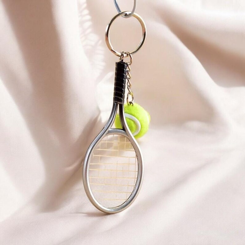 Tiny Tennis Racket Keychain - Unique Accessory - Perfect Valentine's ...