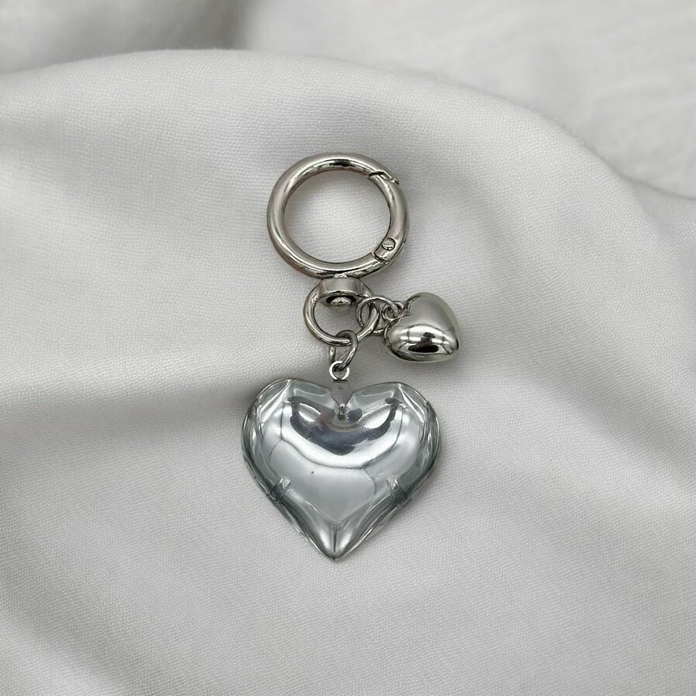 Grunge Heart Keychain Multi-colored Heart Charm Edgy Accessory Unique ...