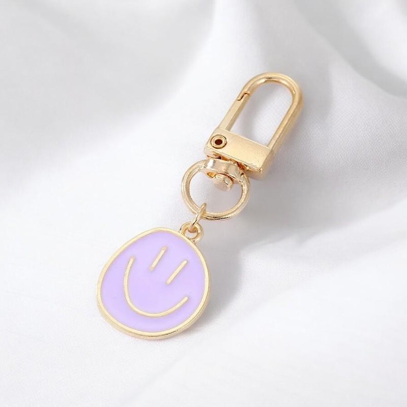 Smiley Face Metal Keychain | Happy Face Bag Accessories for Women ...
