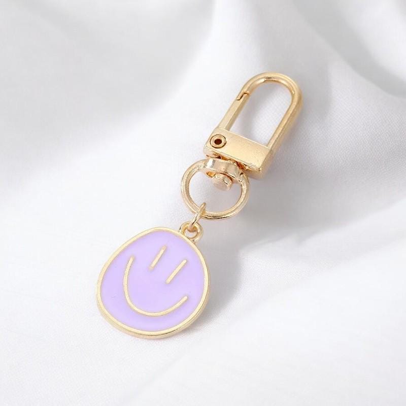Smiley Face Metal Keychain | Happy Face Bag Accessories for Women ...