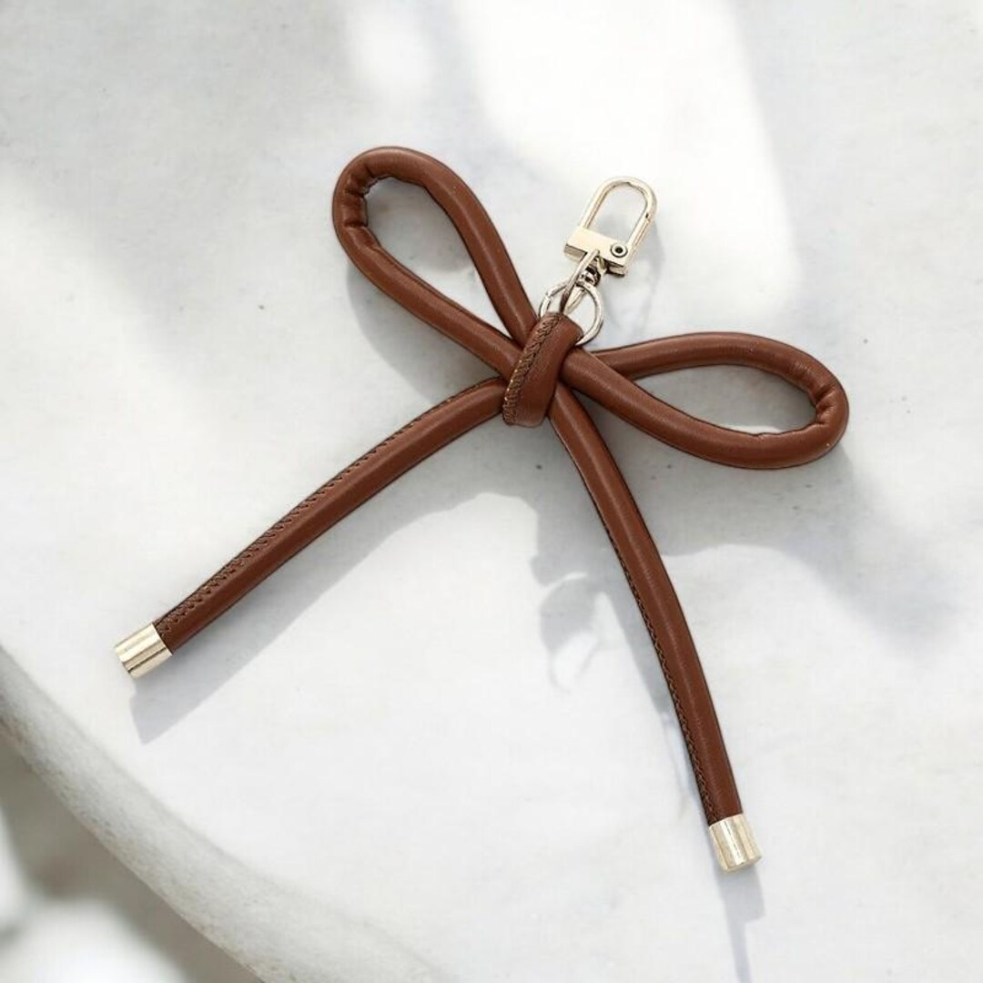 Coquette Vintage Leather Bow Keychain Harajuku Charms Bag Cell Phone ...