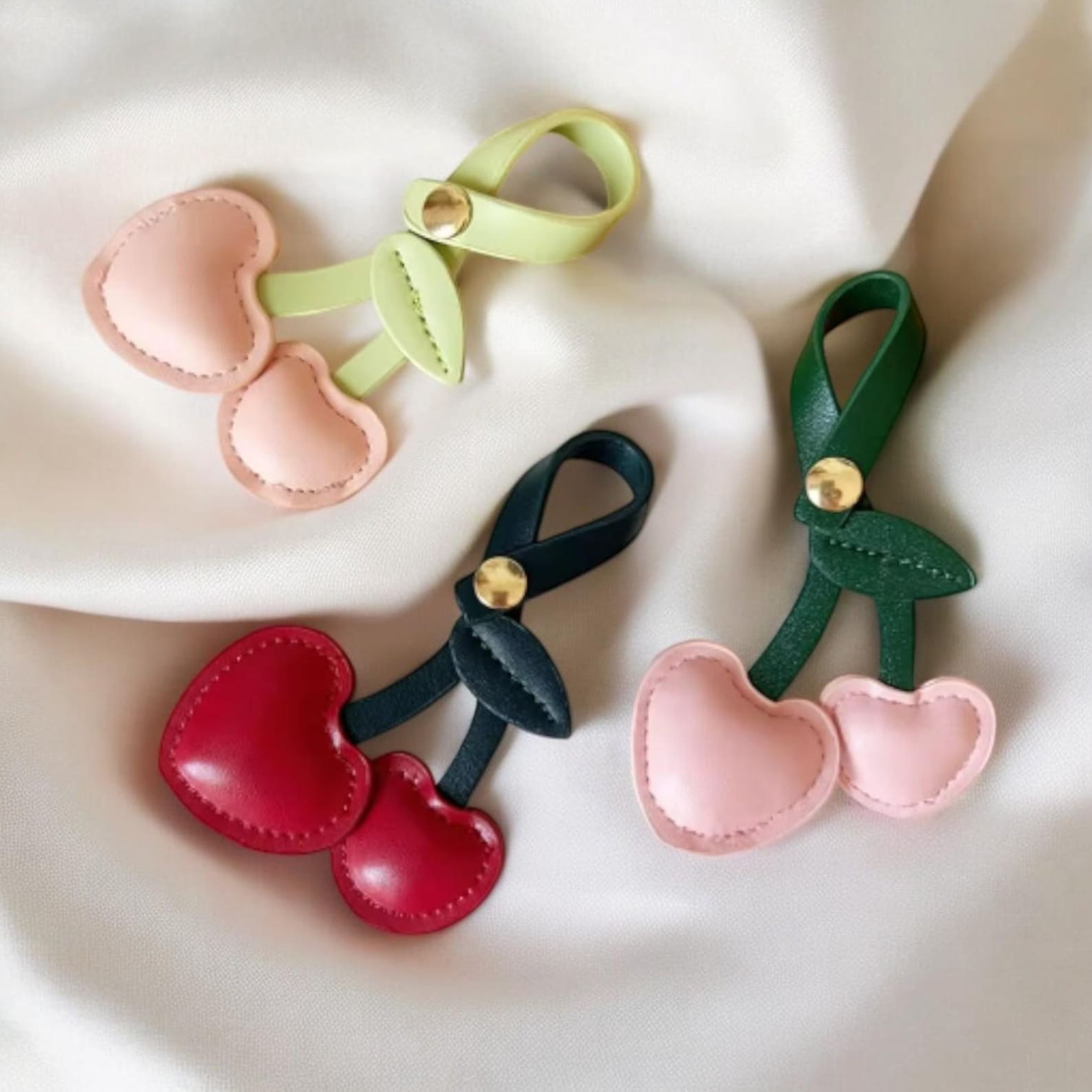 Cherry Keychain Pink & Red Cherry Bag Car Accessory Cute Cherry Charm ...