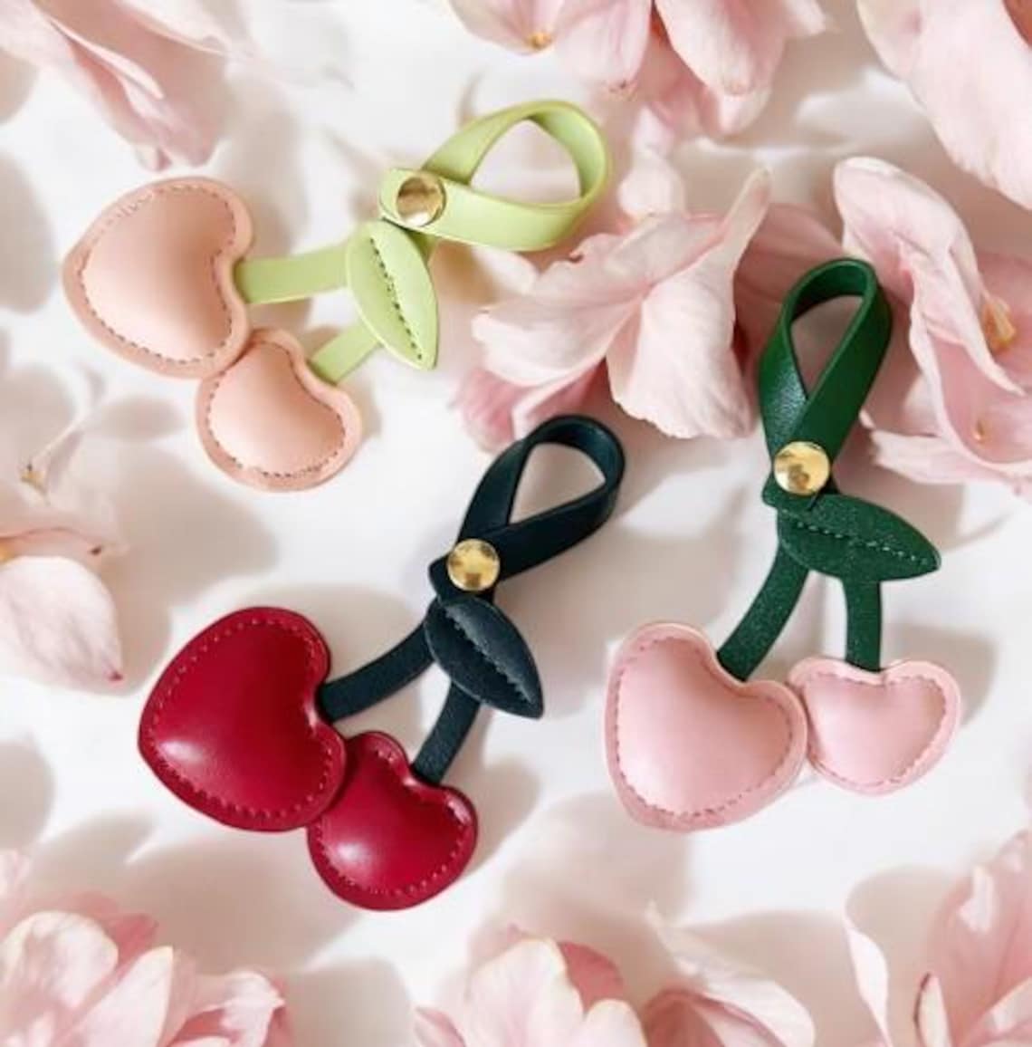 Cherry Keychain Pink & Red Cherry Bag Car Accessory Cute Cherry Charm ...