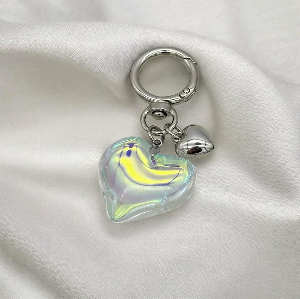 Grunge Heart Keychain Multi-colored Heart Charm Edgy Accessory Unique ...