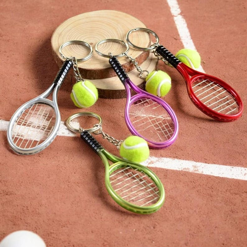 Tiny Tennis Racket Keychain - Unique Accessory - Perfect Valentine's ...