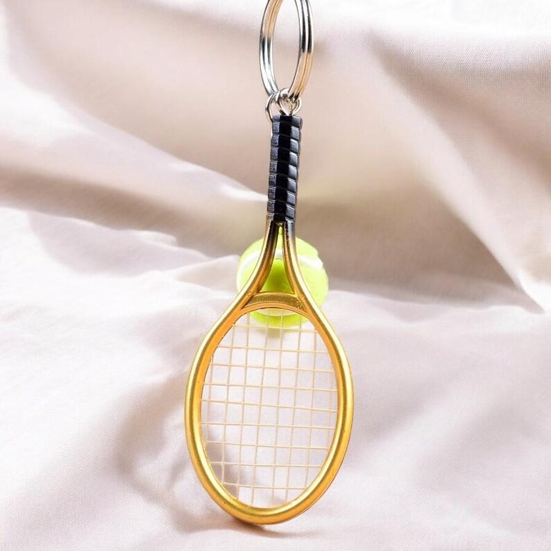 Tiny Tennis Racket Keychain - Unique Accessory - Perfect Valentine's ...