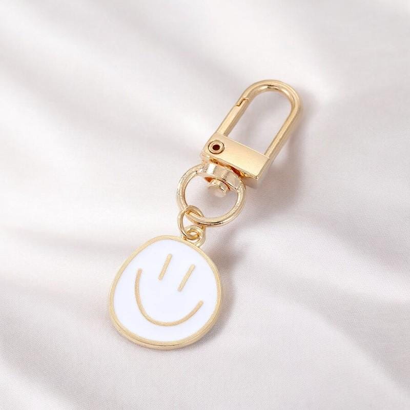 Smiley Face Metal Keychain | Happy Face Bag Accessories for Women ...
